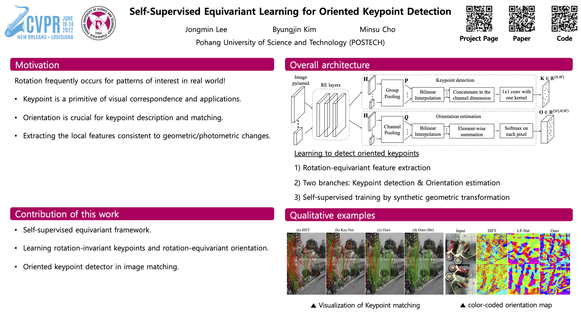 Self-Supervised Equivariant Learning for Oriented Keypoint Detection | Spatial Intelligence Lab.